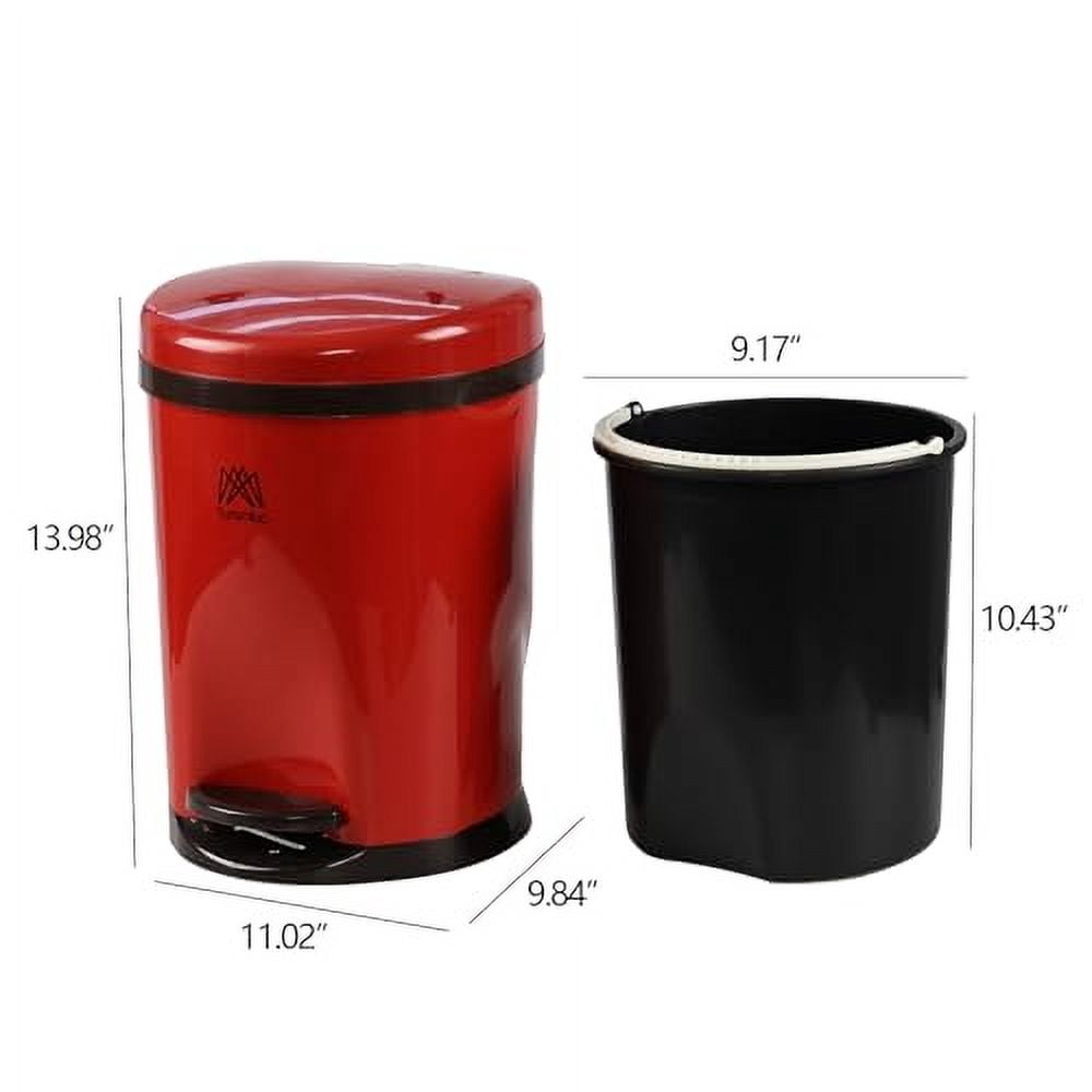 2.6 Gallon Round Step Trash Can with Removable Inner Bucket, Small ...