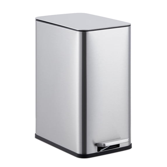 2.6 Gallon Stainless Steel Step-On Trash Can with Soft-Close Lid ...