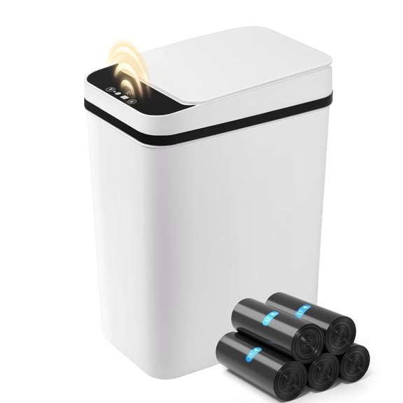 Bathroom Small Trash Can with Automatic Touchless Lid, 2.6 Gallon Smart ...