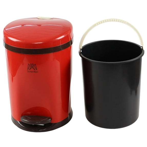 2.6 Gallon Trash Can with Foot Pedal, Plastic Round Step Trash Can with ...