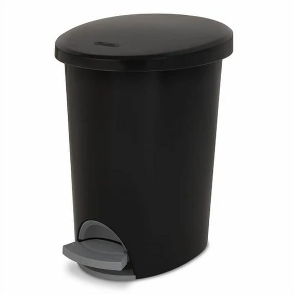 2.6 Gallon Ultra™ Stepon Trash Can, Plastic, Bathroom, Black Trash Can ...