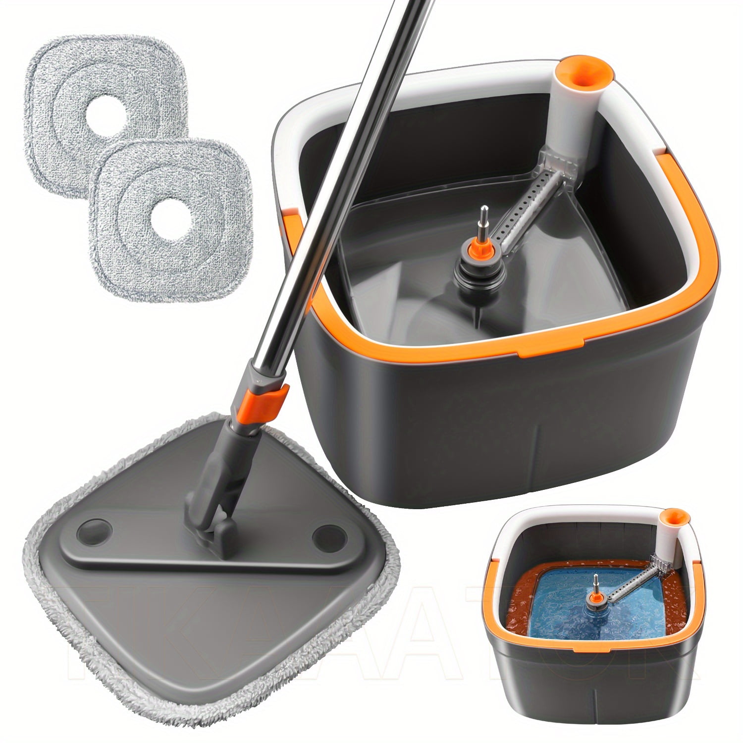 [2/6 Mops Spin Mop] 2/6 Mops Spin Mop and Bucket with Wringer Set ...