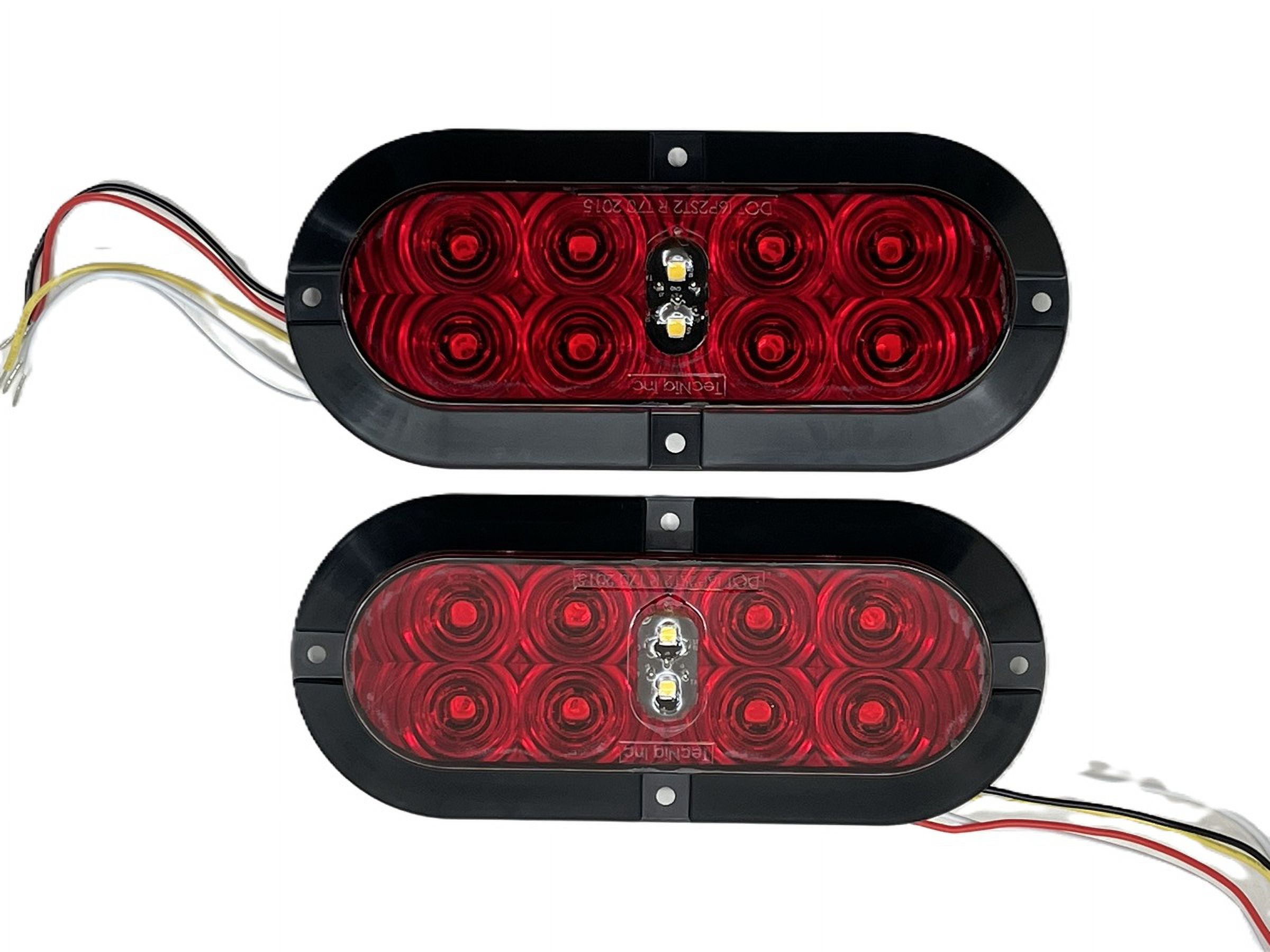 (2) 6” Oval Surface Mount LED Stop/Tail/Turn with Reverse Light RV ...