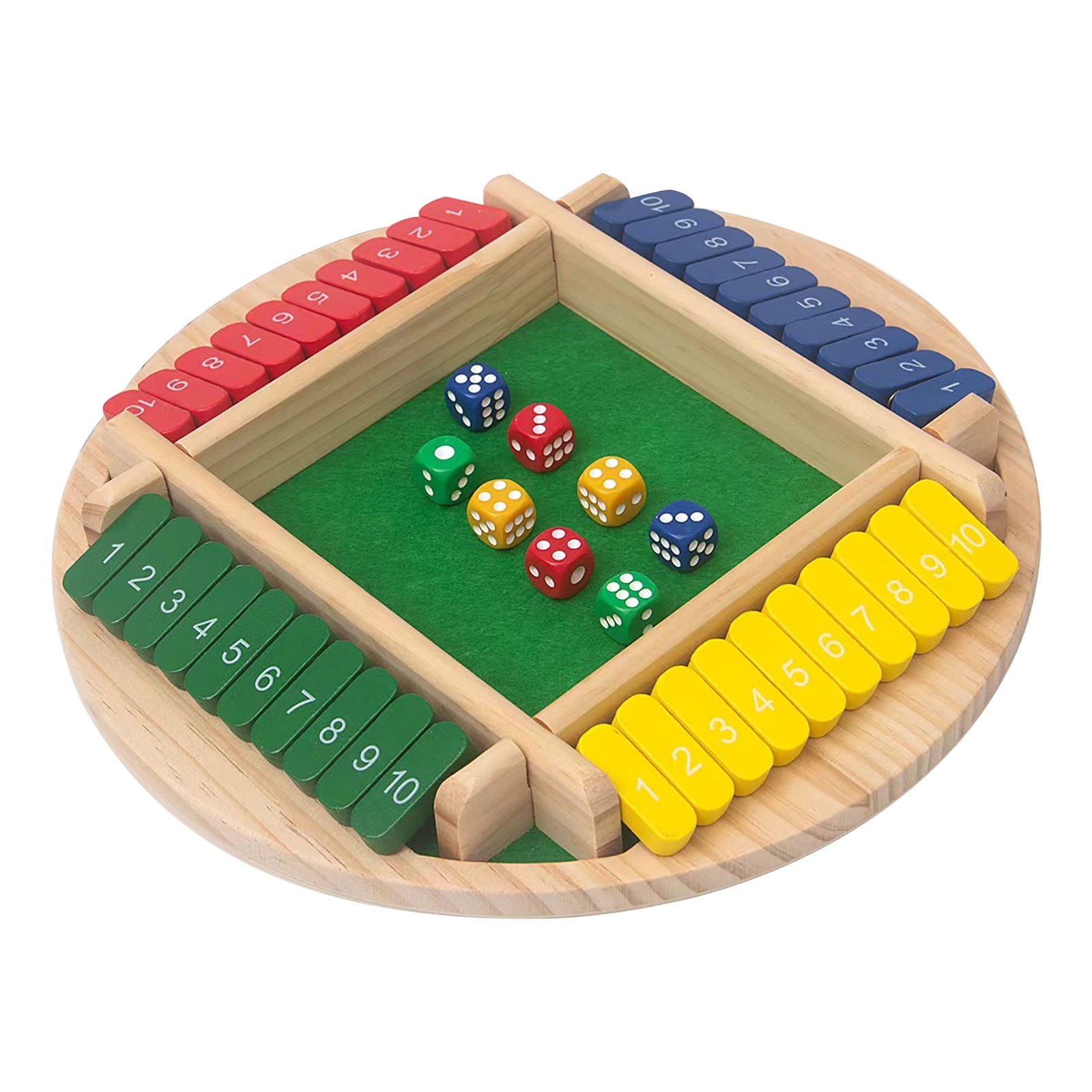 2-6 Player Wooden Board Math Game with 2-12 Dice | Educational Family ...