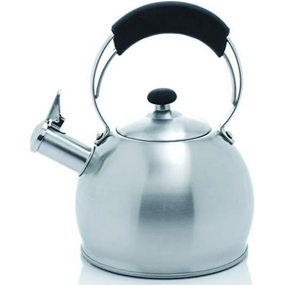 2.6 Qt Heavy-Duty Stainless Steel Whistling Tea Kettle, Durable Heat ...