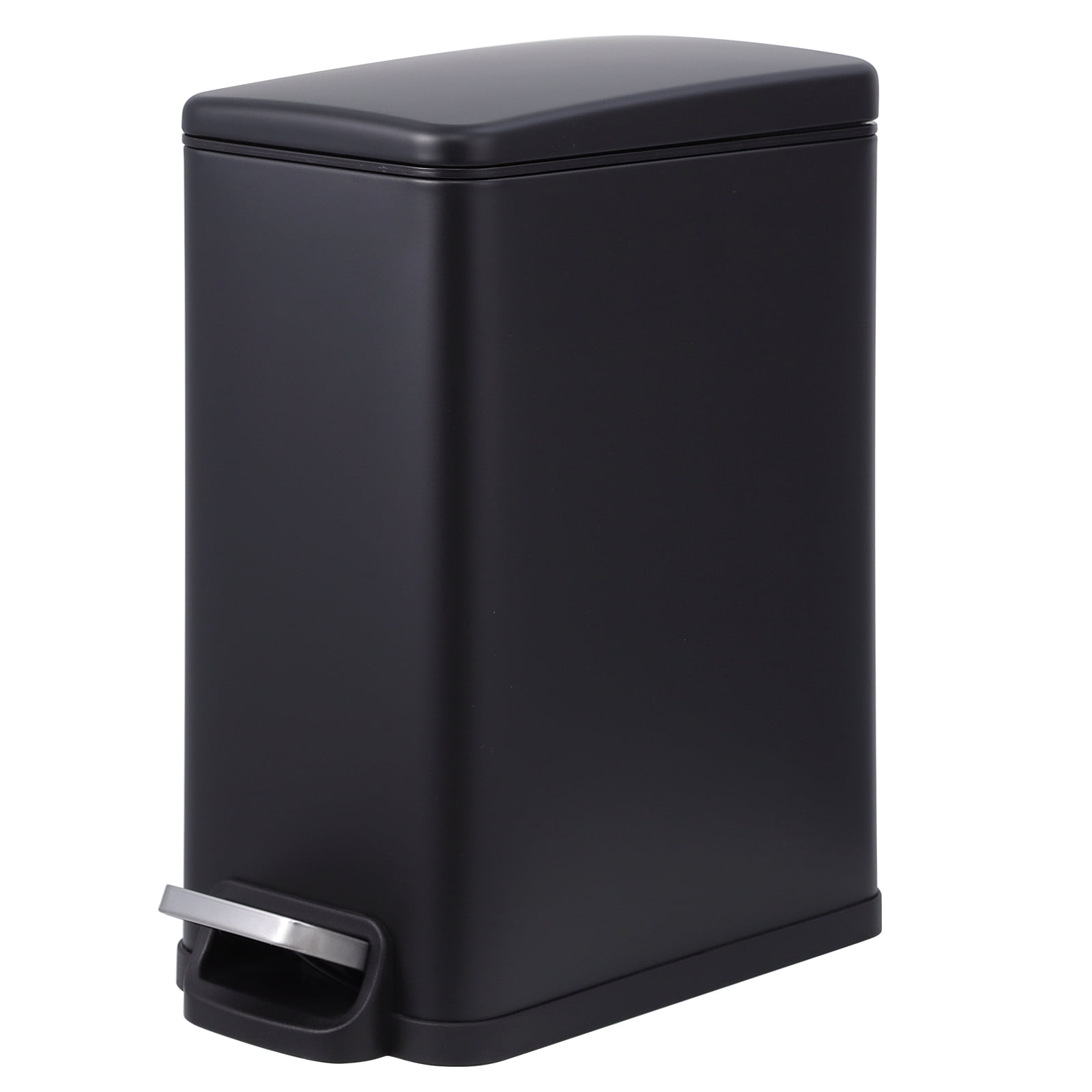 2.6 gal Trash Can, Step Garbage Can with Soft-Close Lid, Stainless ...