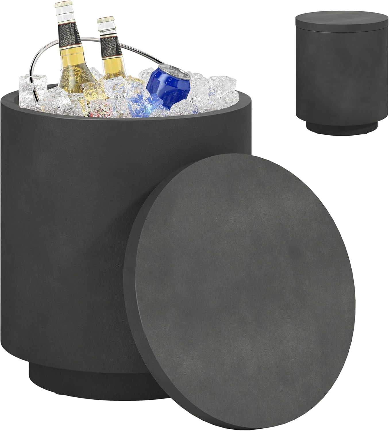 **2.6 gal outdoor cooler side table, 3-in-1 cool coffee table with ...