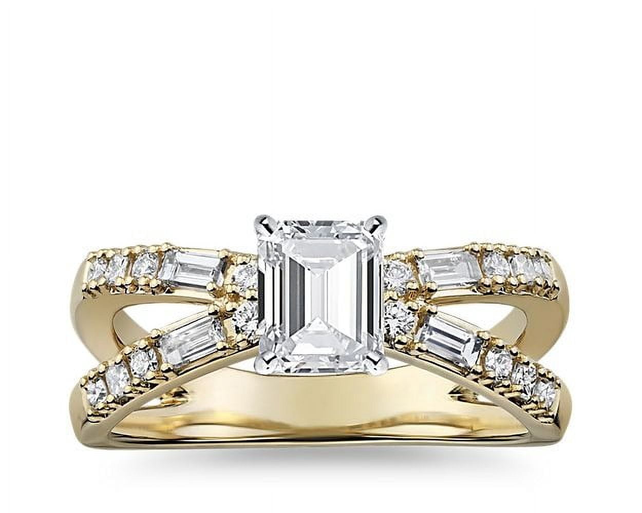 2.60 Carat Emerald Cut Moissanite New Design Engagement Ring for her ...