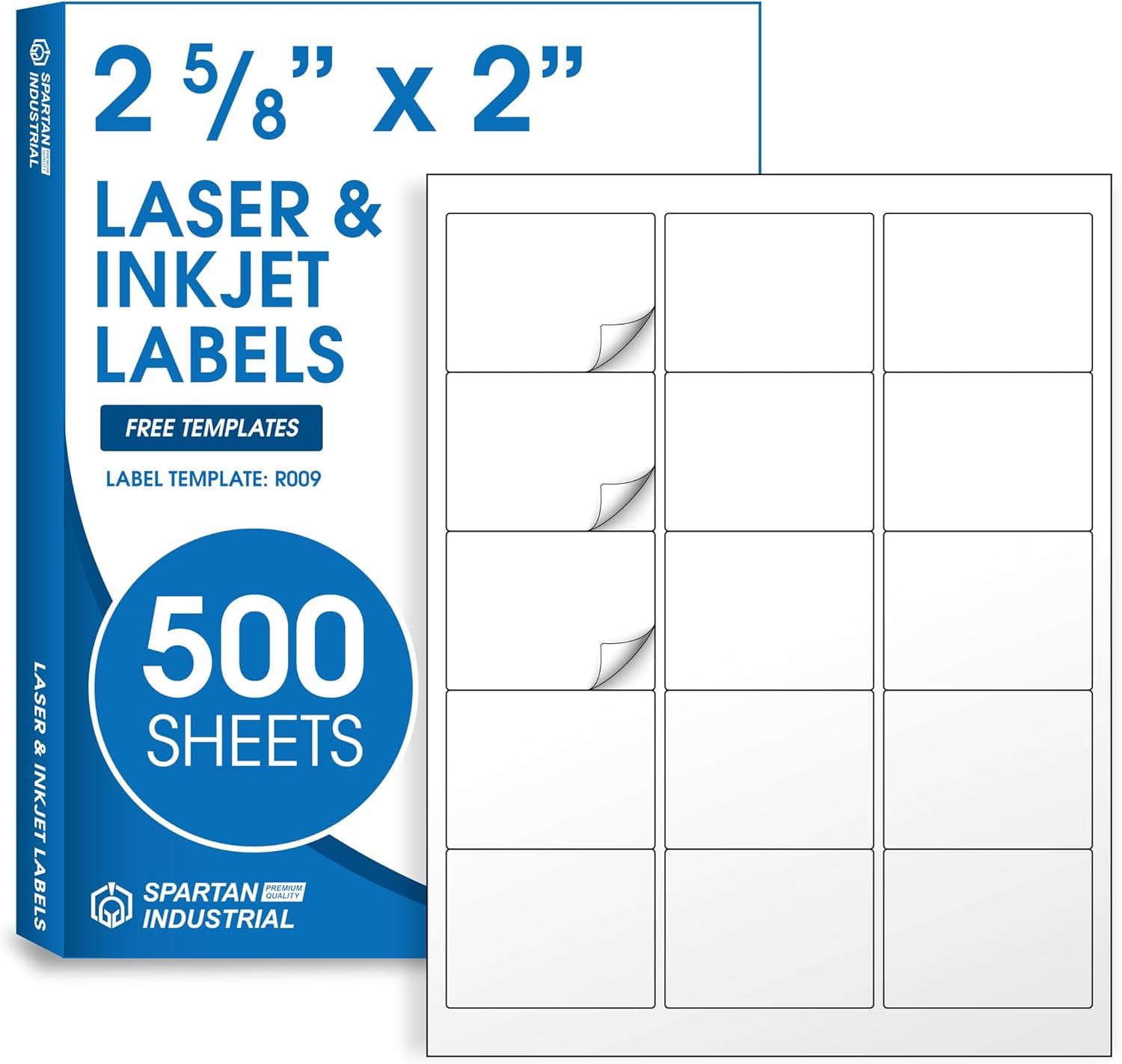 2.625" X 2" Matte White ID Labels Compatible with Inkjet and Laser ...