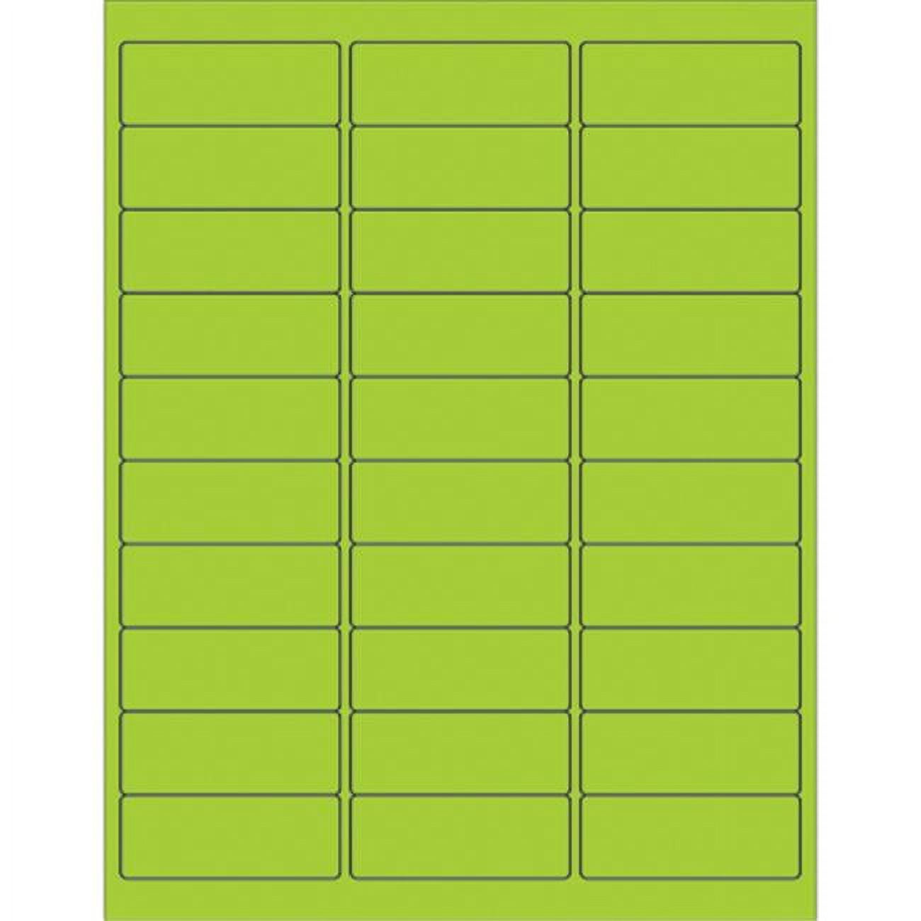 2.63 x 1 in. Fluorescent Green Removable Rectangle Laser Labels - Pack ...