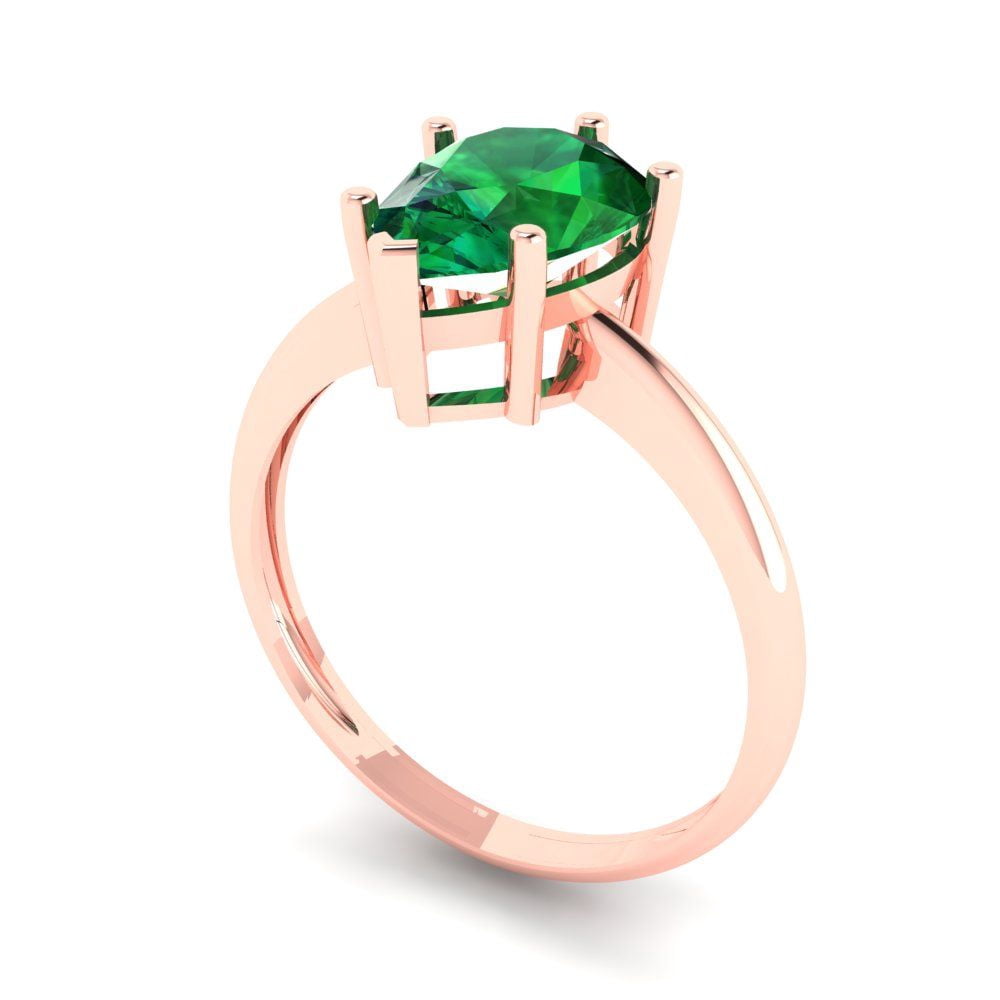 2.63ct Emerald Cut Green Emerald 14k Rose White Gold Engraving ...