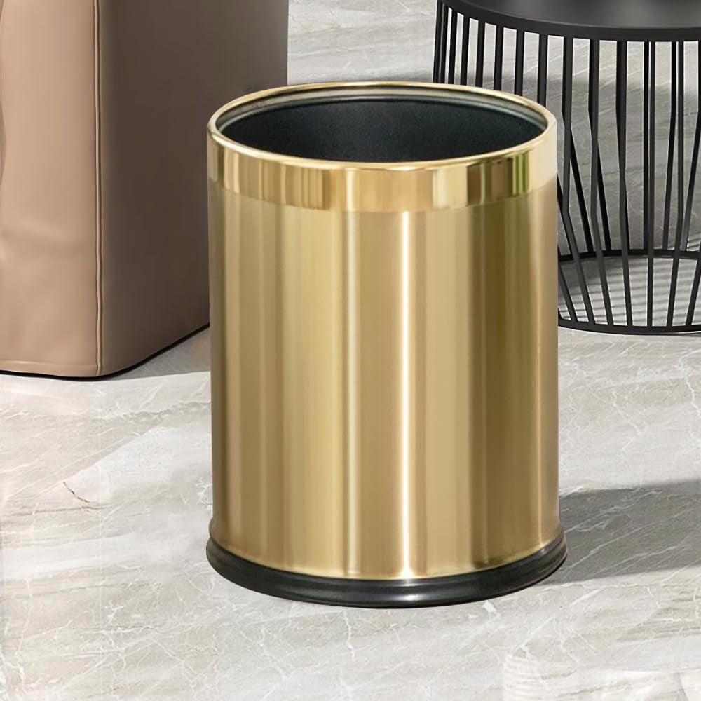 Elegant Gold Bathroom Trash Can Photos