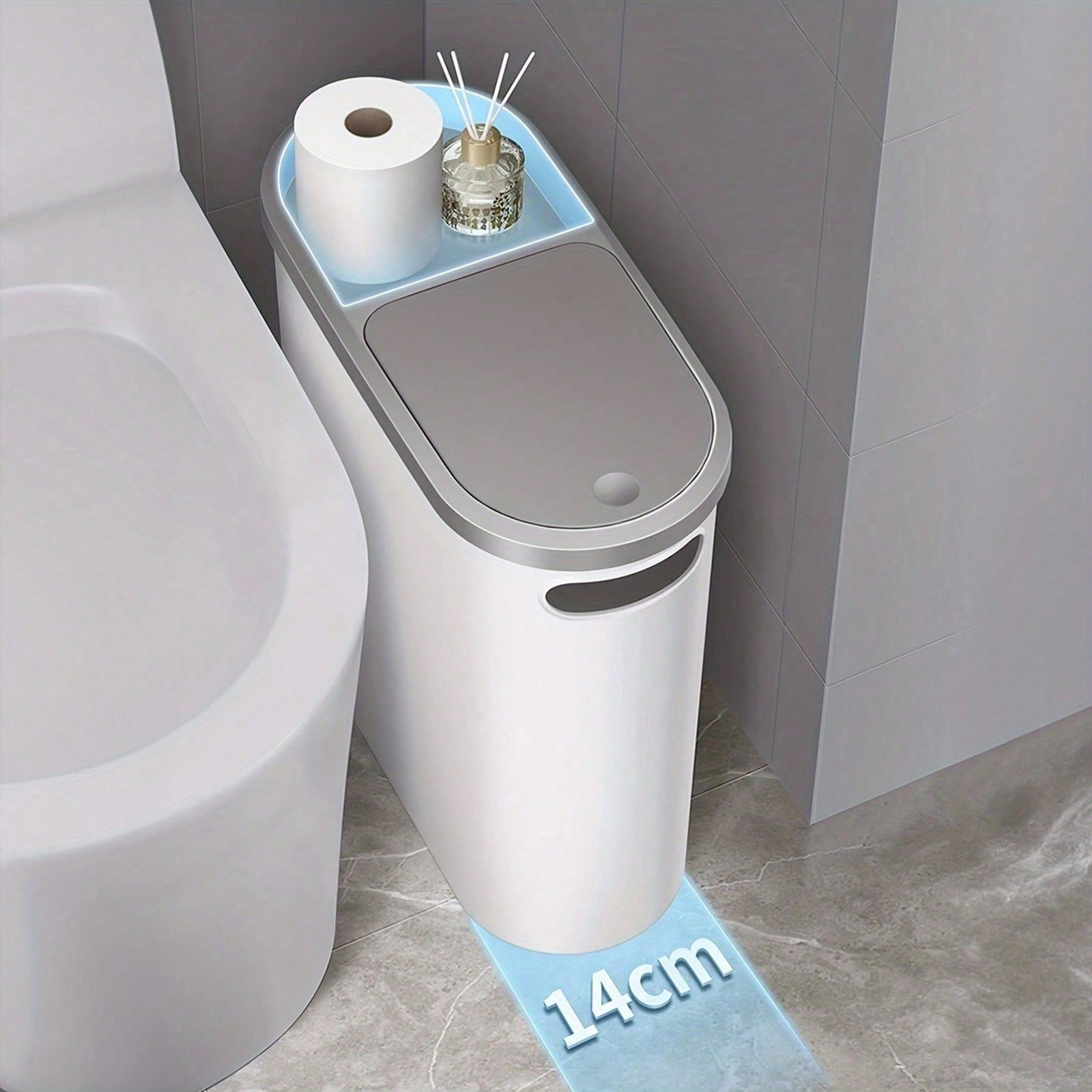2.64 Gallon Lid Trash Can, Narrow Space-Saving Small Kitchen And ...