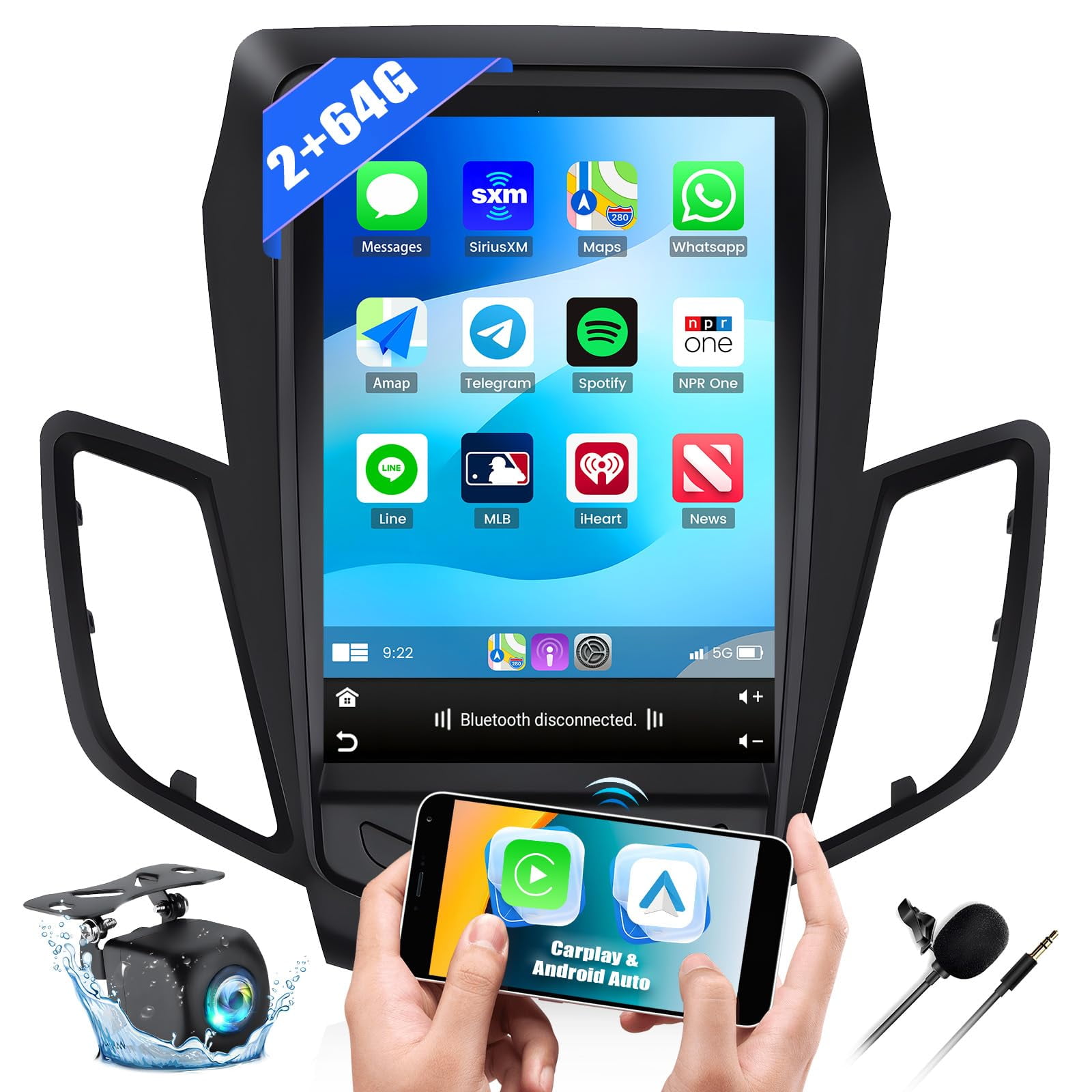 [2+64G] Android 13 Car Stereo for Ford Fiesta 2009-2016 with Wireless ...