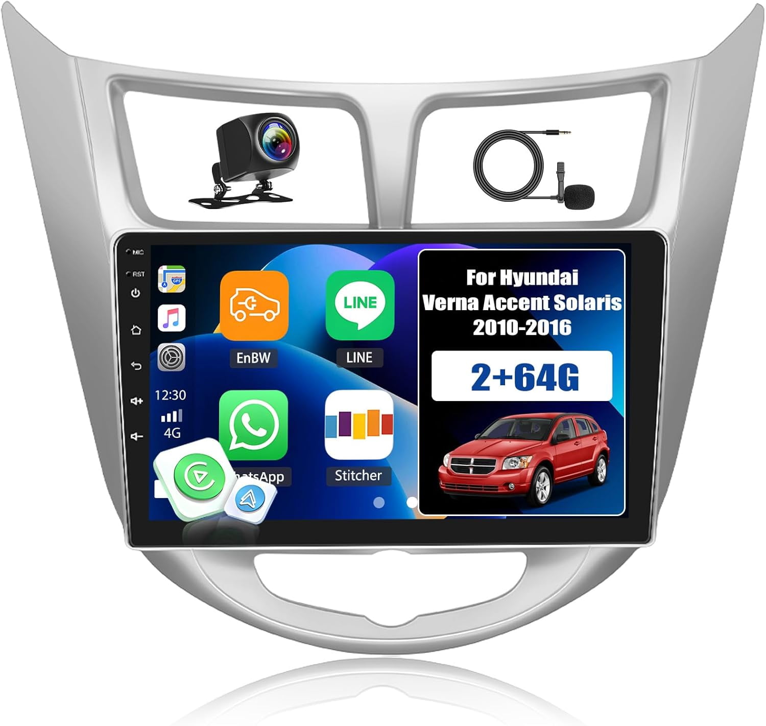 [2+64G] Android 15 Car Stereo for Hyundai Verna Accent Solaris 2010 ...