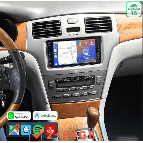 2+64G Android 15 Car Stereo for Lexus ES330 2003 2004 2005 2006 Fit for ...