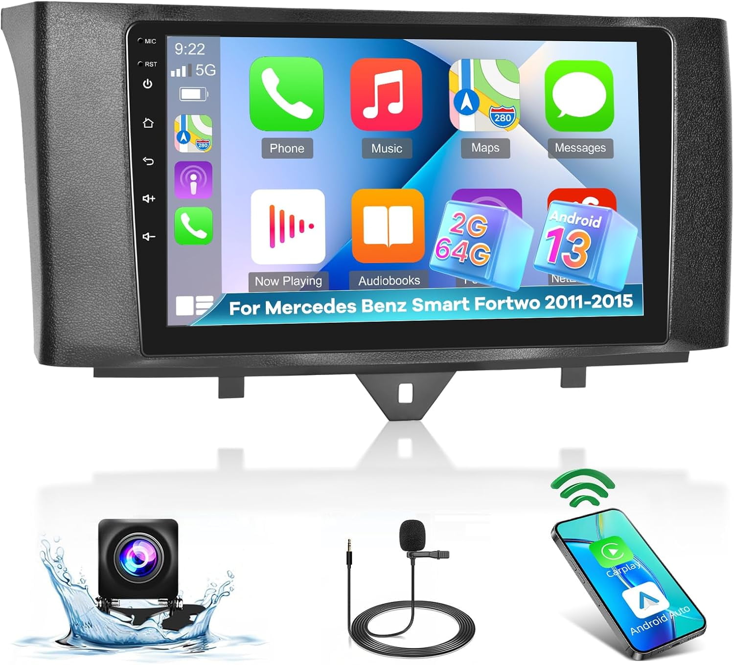 [2+64G] for Mercedes Benz Smart Fortwo 2011-2015 Upgrade DSP Audio, 9 ...