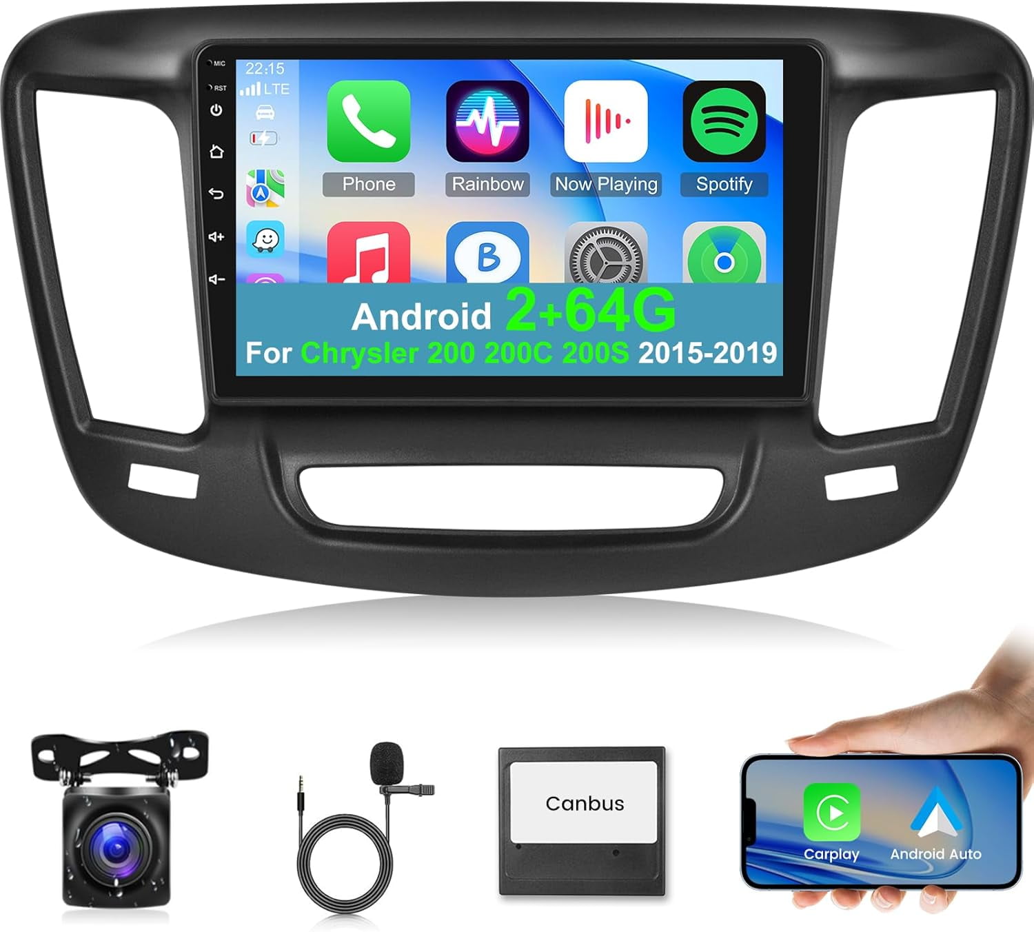 [2+64G] NHOPEEW Car Radio for Chrysler 200 200C 200S 2015-2019 ...