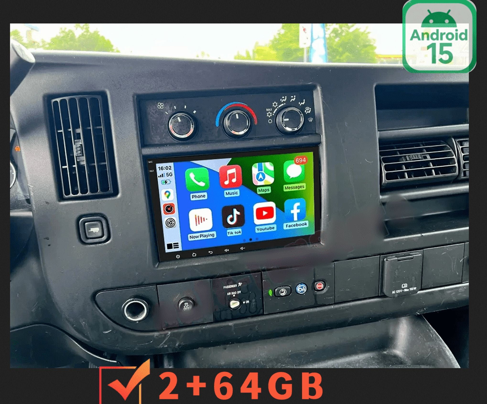 2+64GB 8inch Android Car Stereo For Chevrolet HHR 2006 2007 2008 2009 ...