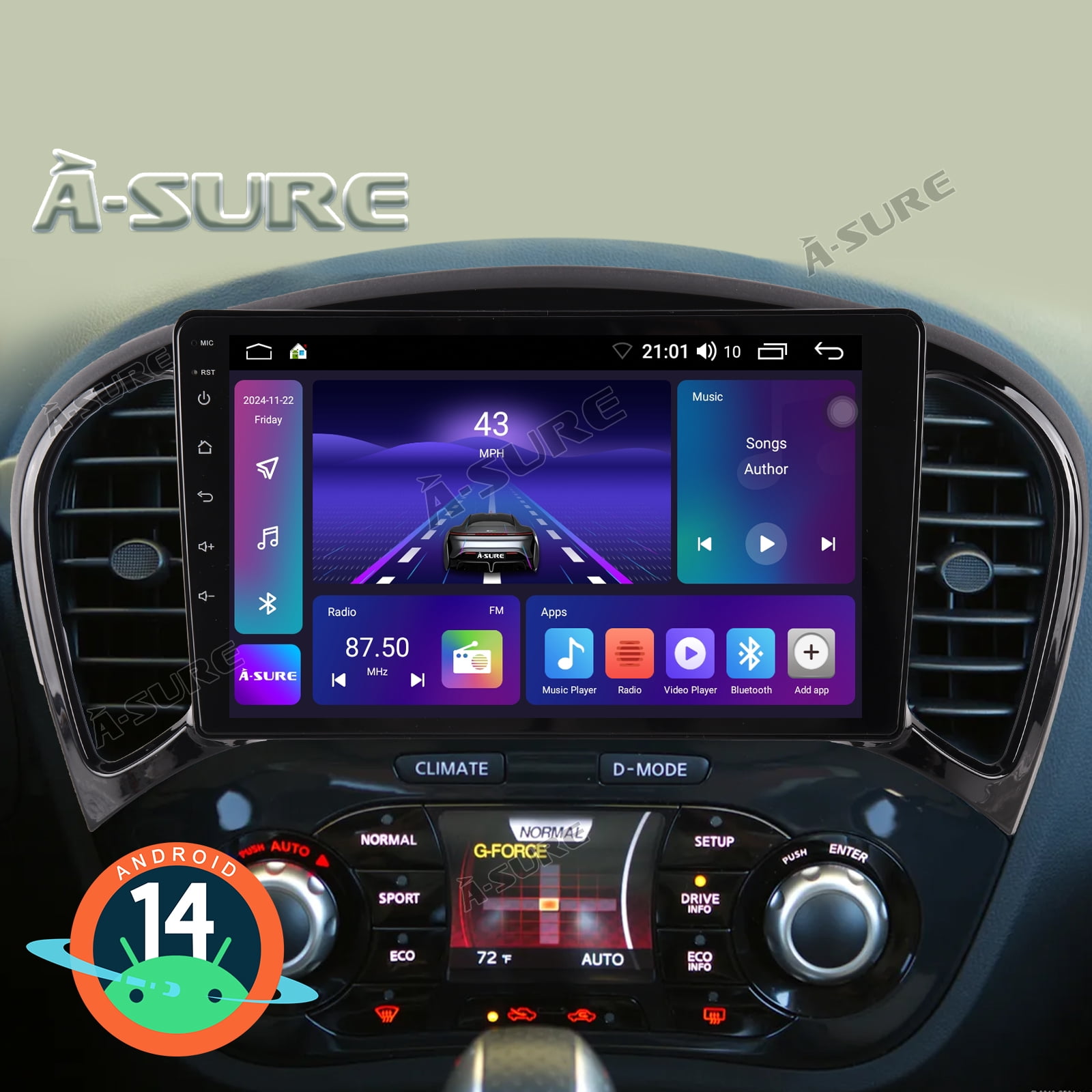 2+64GB Android 14 Car Stereo Radio for Nissan Juke F15 2010-2018 ...