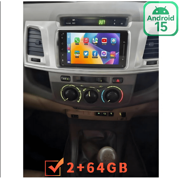 2+64GB Car Stereo for Toyota Hilux 2005-2014 - Android 15, 7-Inch ...