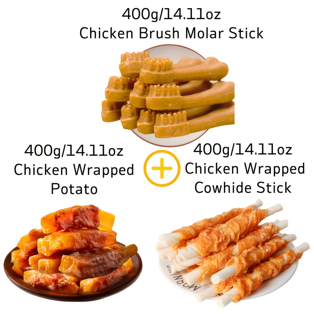2.64lb/1.2kg Mixed Flavor Series, Easily Digestible, Dog Chews Long ...