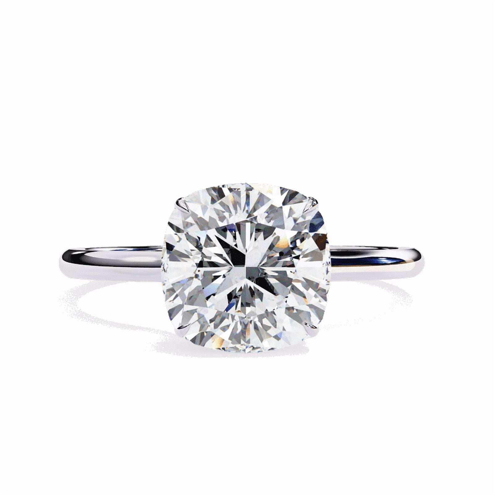 2.65 CT Cushion Diamond Ring Single Stone Wedding Ring, Solitaire ...