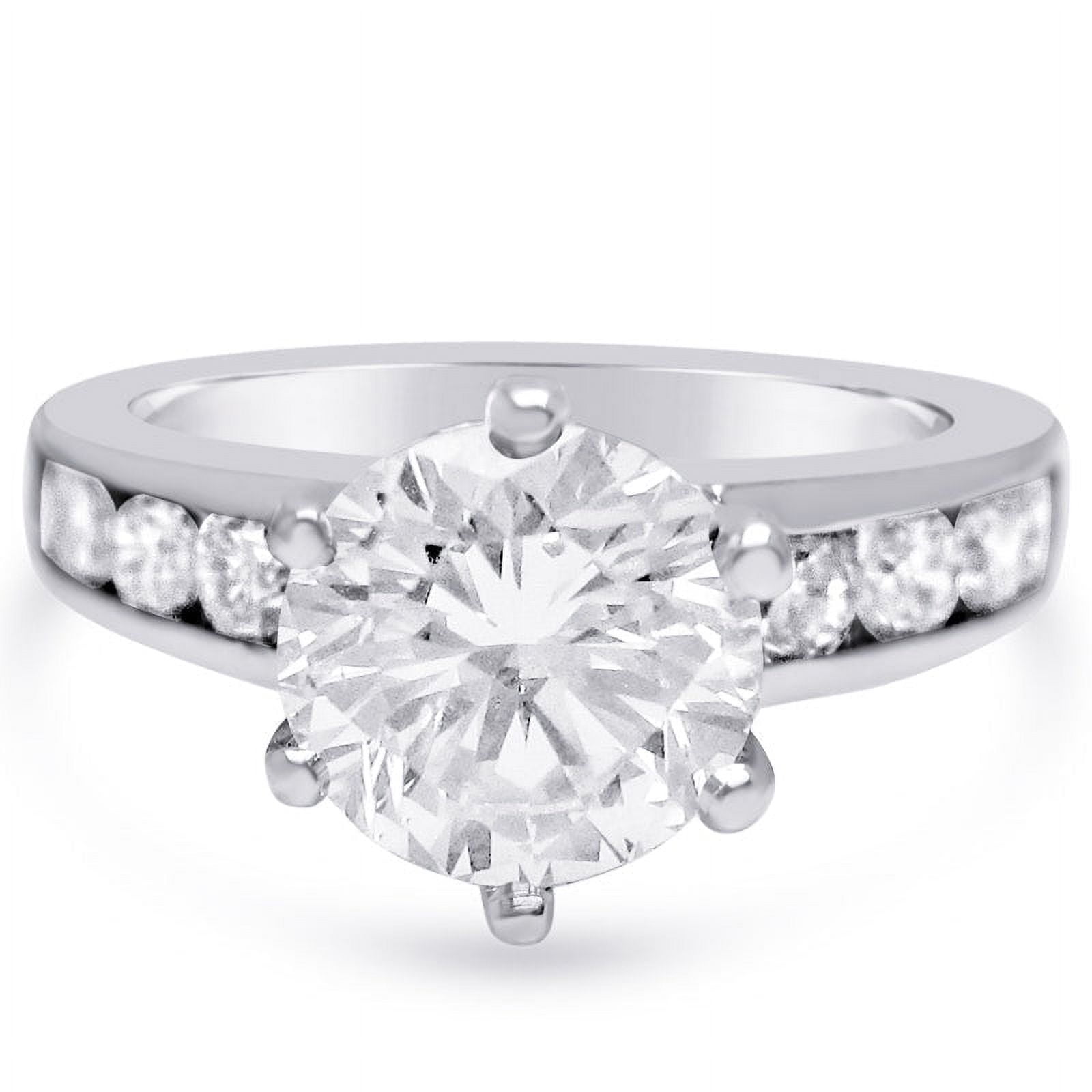 2.65CTW Round Cut GIA Lab Grown Channel Set Diamond Engagement Ring ...