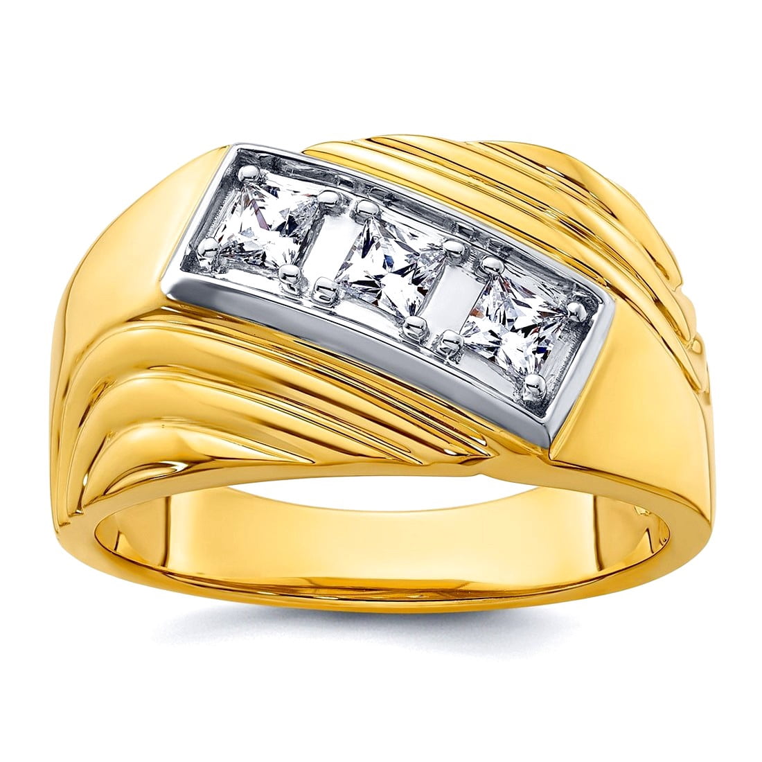 2.65mm 14k With White Rhodium 1/2 Carat Lab Grown Diamond SI+ G+ 3 ...