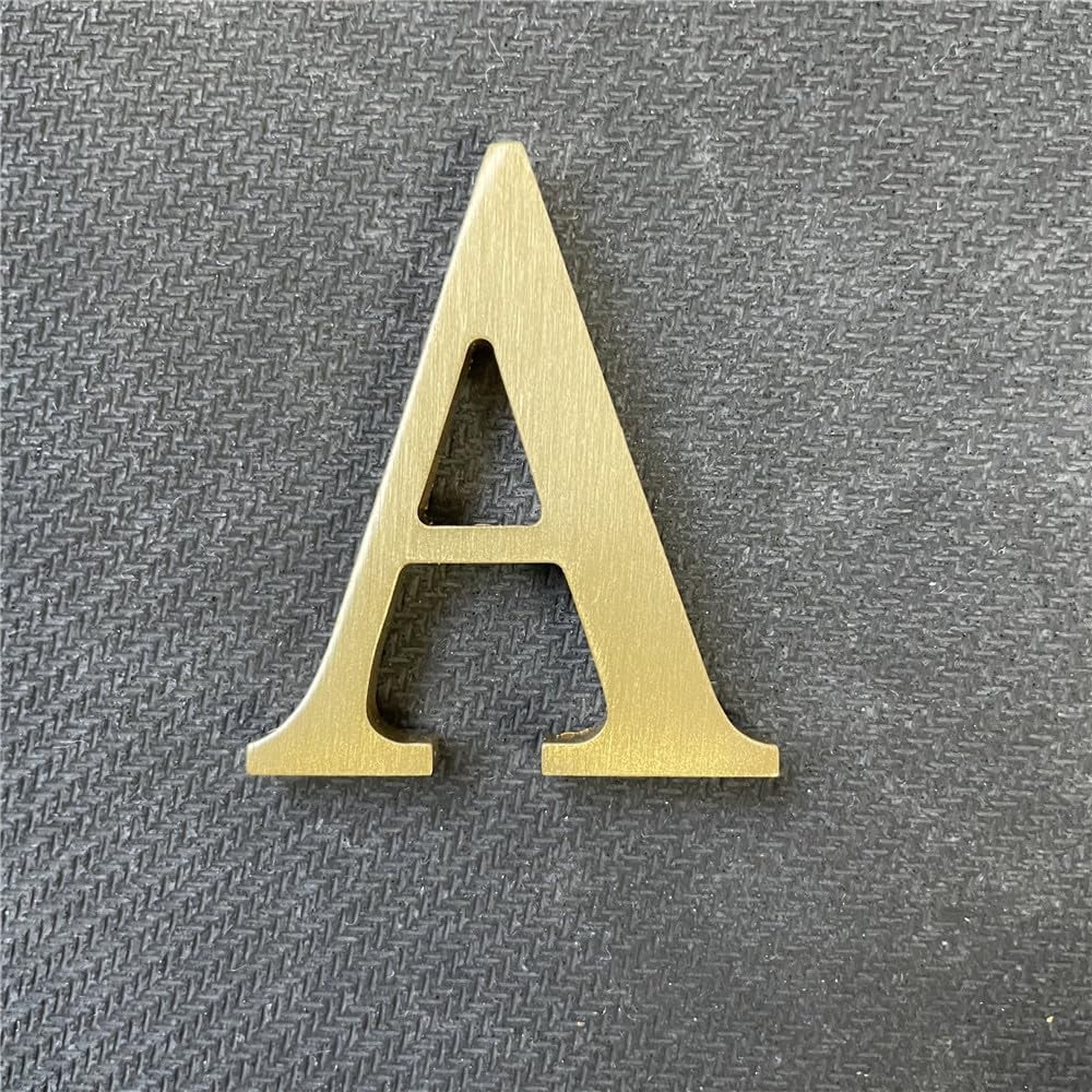 2.6Inch Soild Brass Sticker English Letters, Metal Alphabet Letters ...