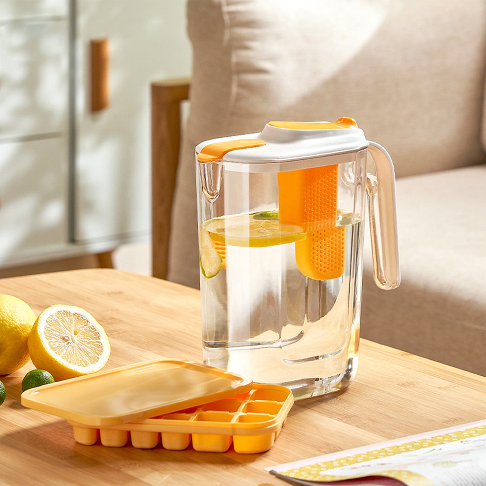 2.6L Refrigerator Cold Water Kettle With Fruit Filter-Refrigerator Side ...