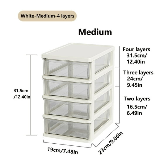 2-6Layers Medium Desktop Storage Box with Drawer Heightened Table ...