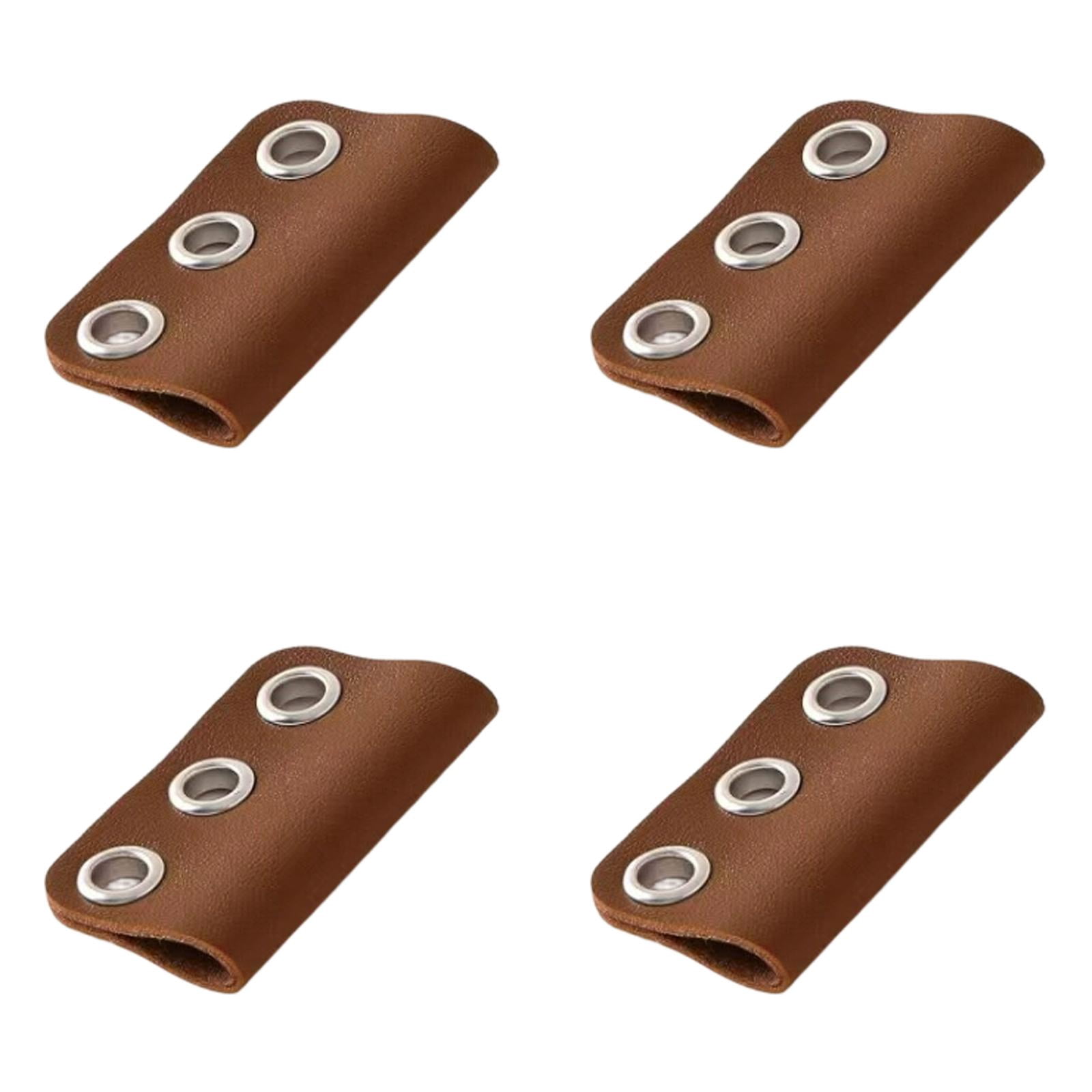 2-6PC Leather Pen Loop Holder for Binder Clip for Agenda Detachable Eco ...