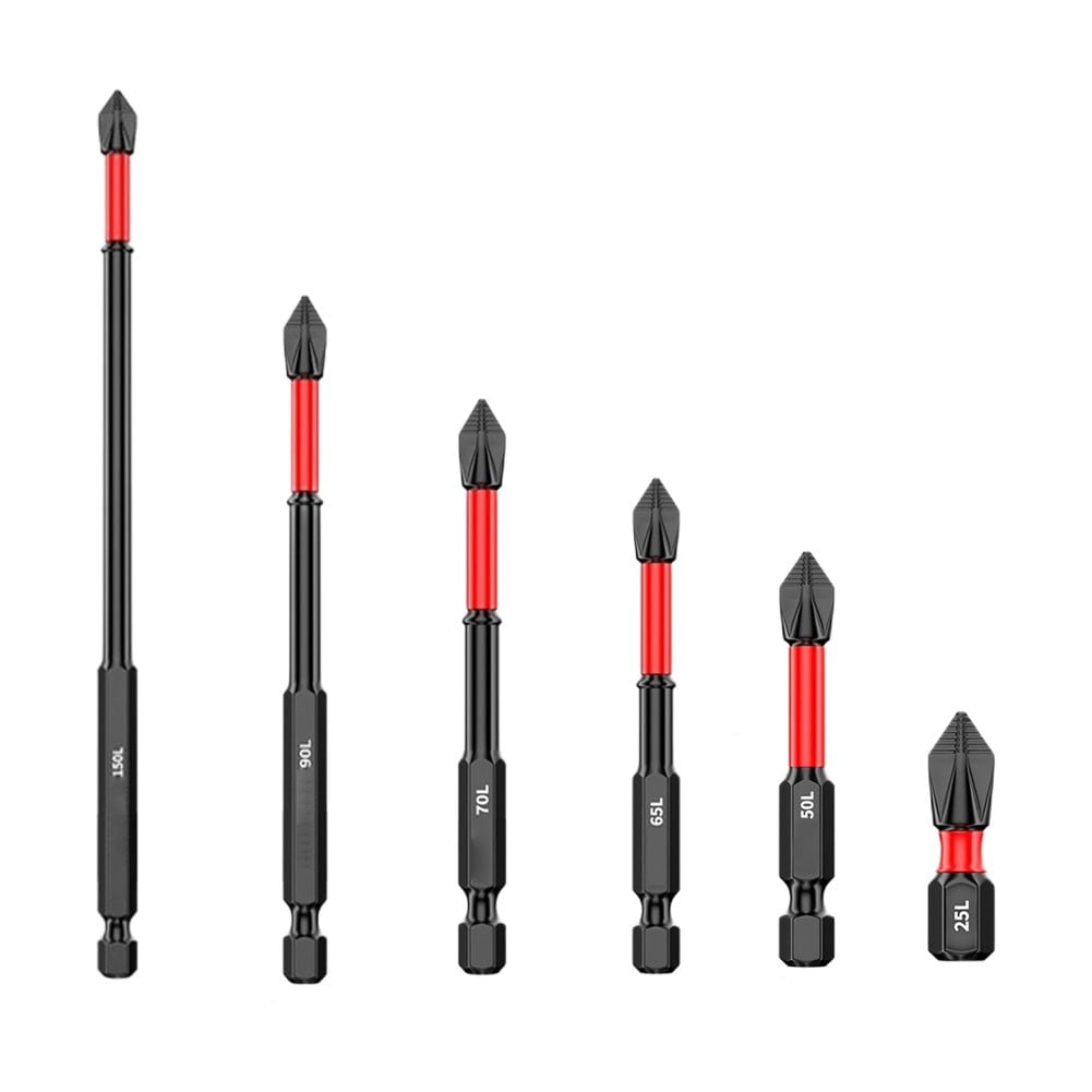 2/6Pcs 25-150Mm Non-Slip Ph2 Magnetic Batch Head Cross Screwdriver Drill Bit,6Pcs - Walmart.com