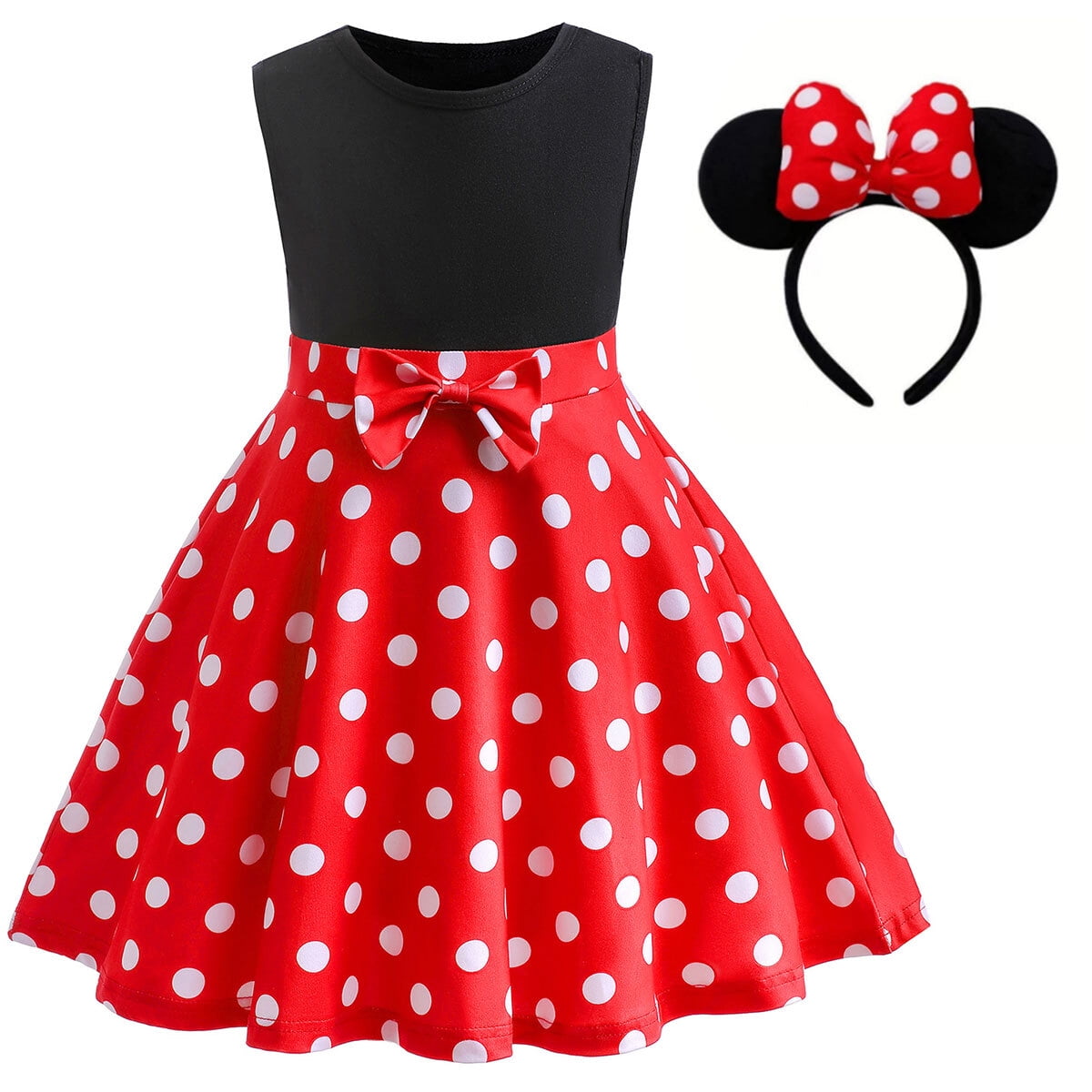 2-6Y Toddler Girl Mini Mouse Fancy Costume with Ear Headband - Walmart.com