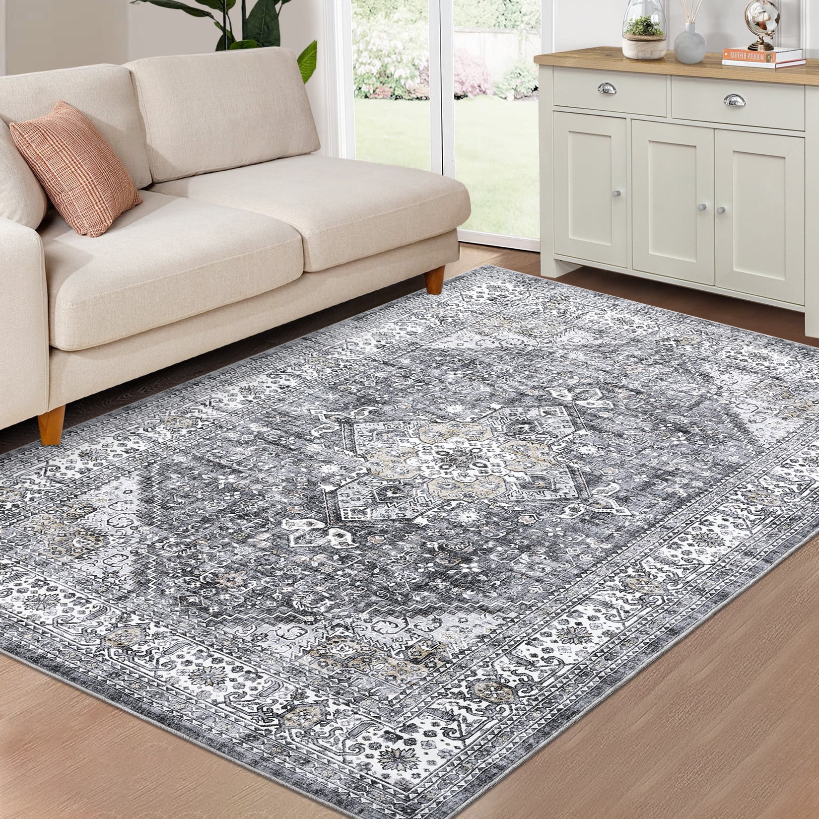 2*6ft/4*6ft/5*7ft/6*9ft/8*10ft/9*12ft/10*13ft Washable Area Rug Vintage ...
