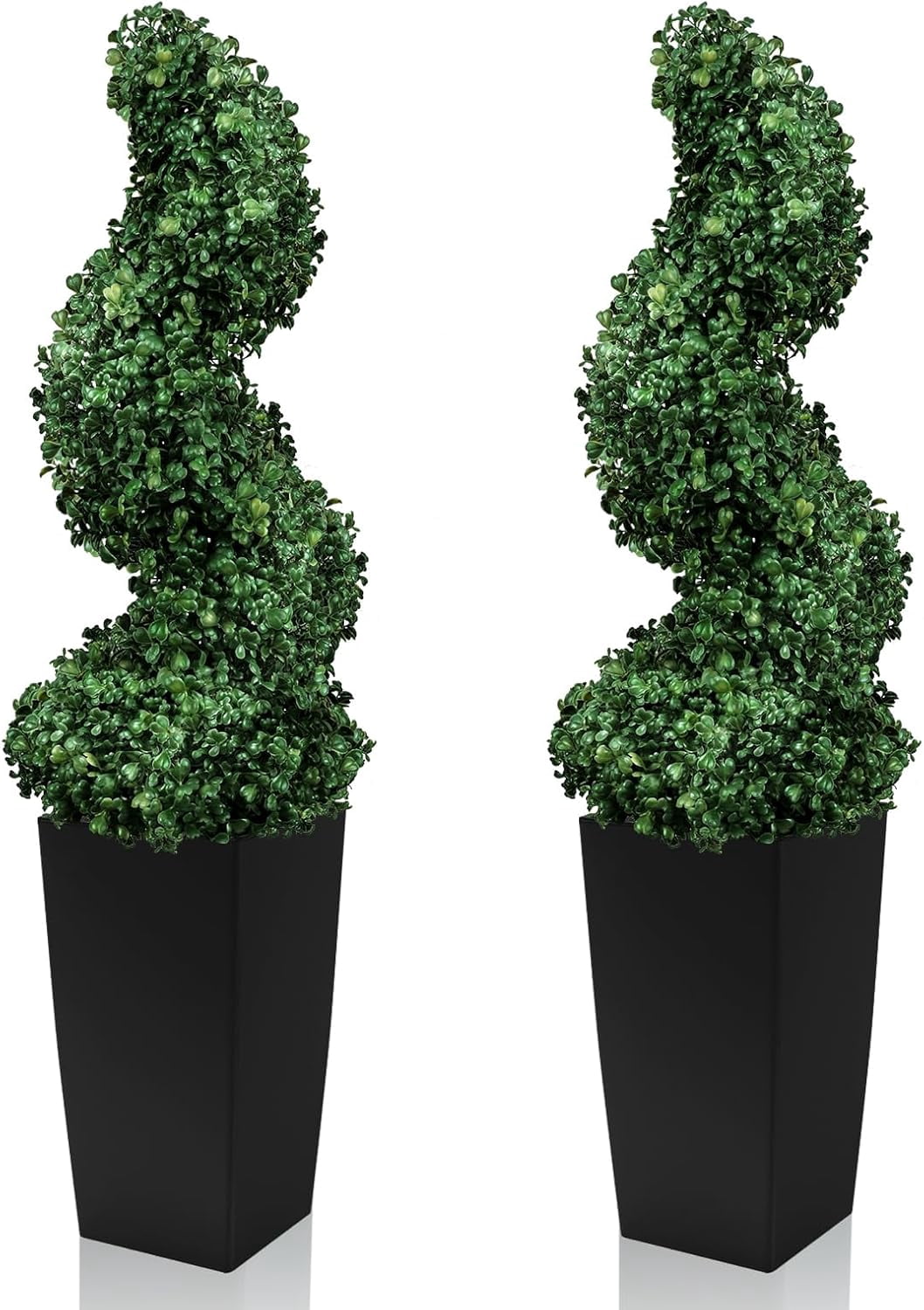 2.6ft Artificial Spiral Topiary Tree with Elegant Sculpted Shape, UV ...