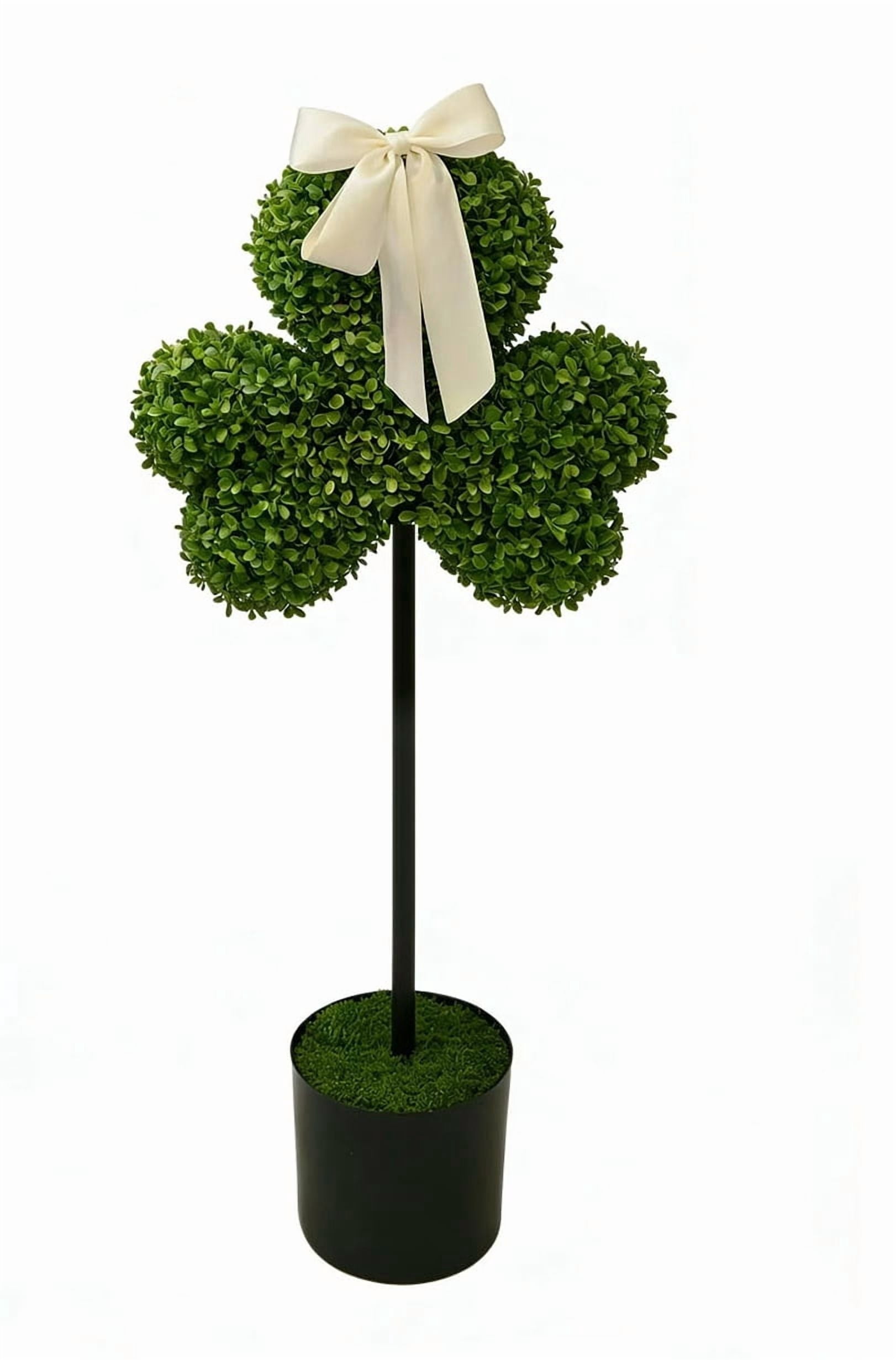2.6ft St. Patrick's Day Boxwood Clover Topiary Outdoor, St. Patrick's ...