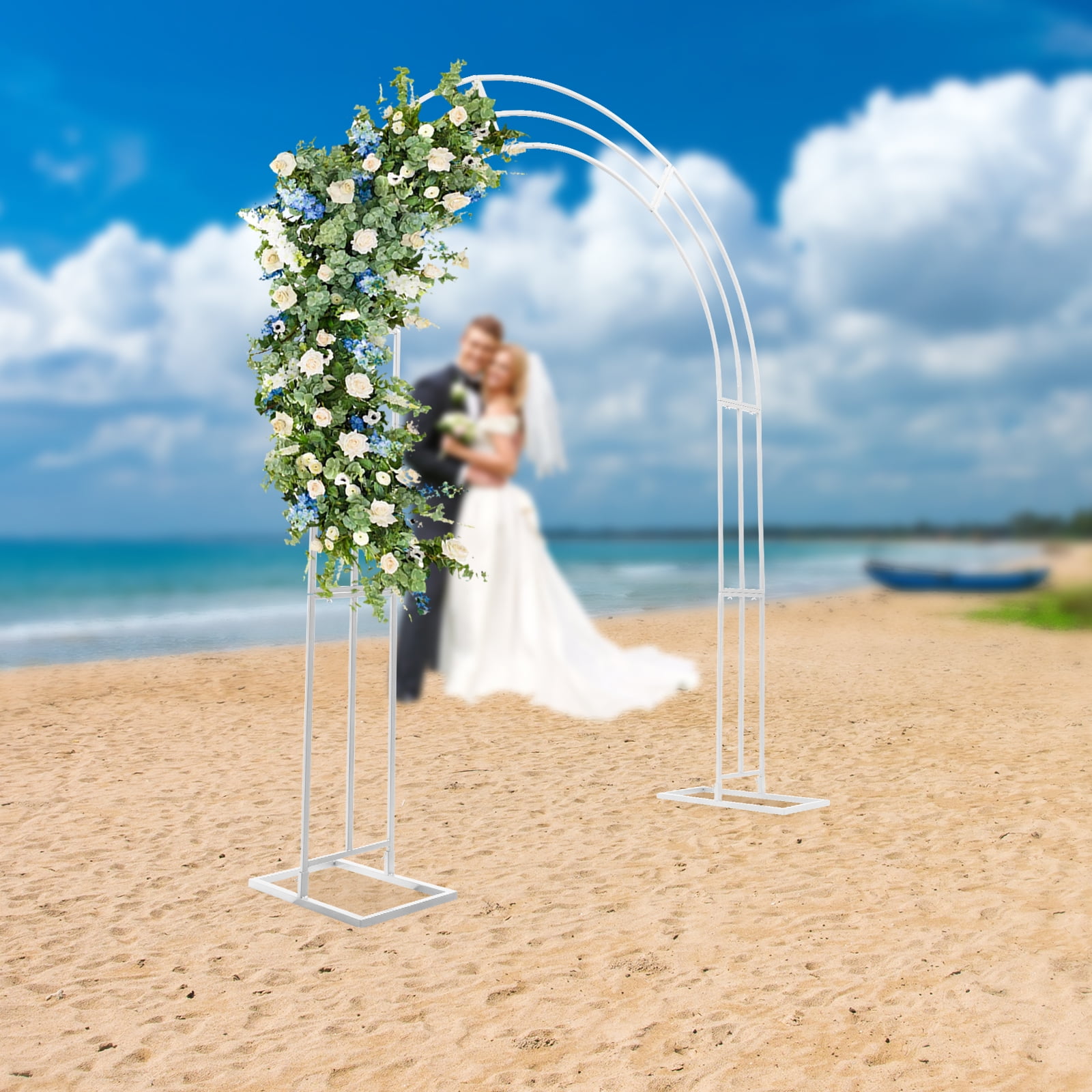 2.6m Metal Flower Display Frame Wedding Arch Balloon Stands W/ Sturdy ...