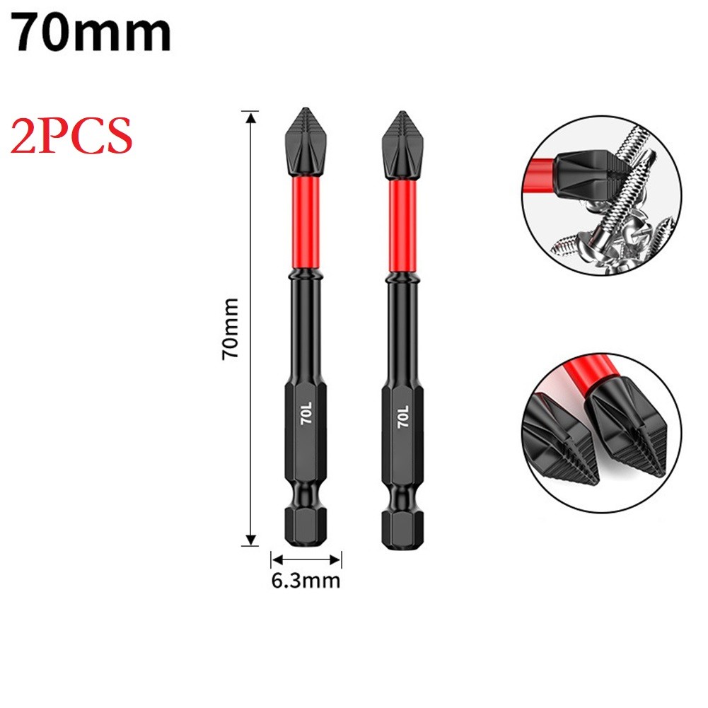 2/6pcs 25-150mm Non-Slip Screwdriver Bits PH2 Magnetic Batch Cross ...