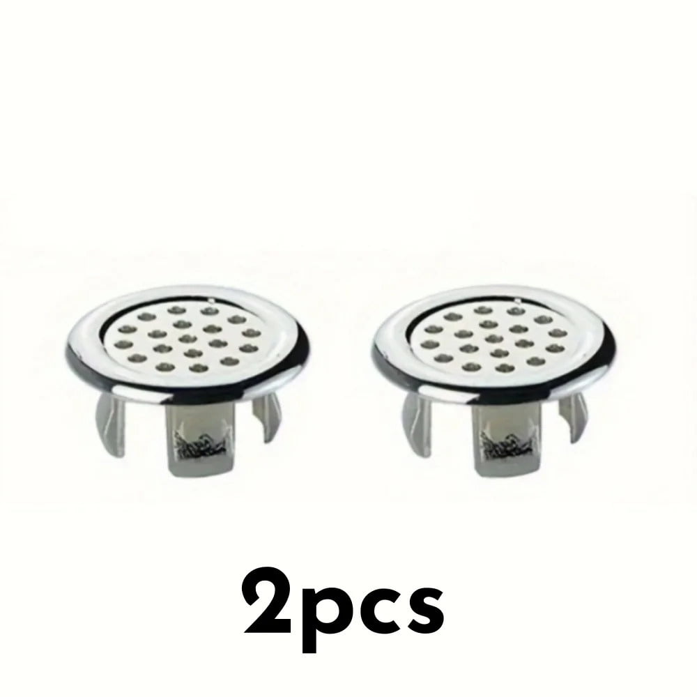 2-6pcs Chrome Sink Drain Covers Leak-Proof Easy-Install Basin Overflow ...
