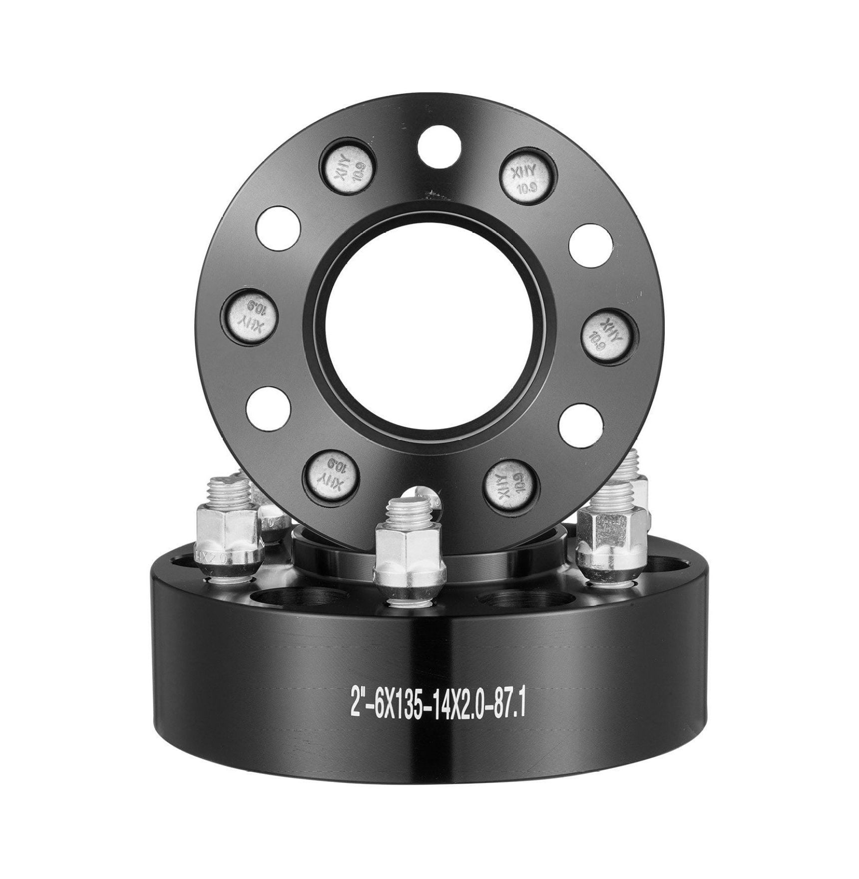 2" 6x5.3" Wheel Spacers Adapters 6 Lug Forged Aluminum 4PCS - Black ...