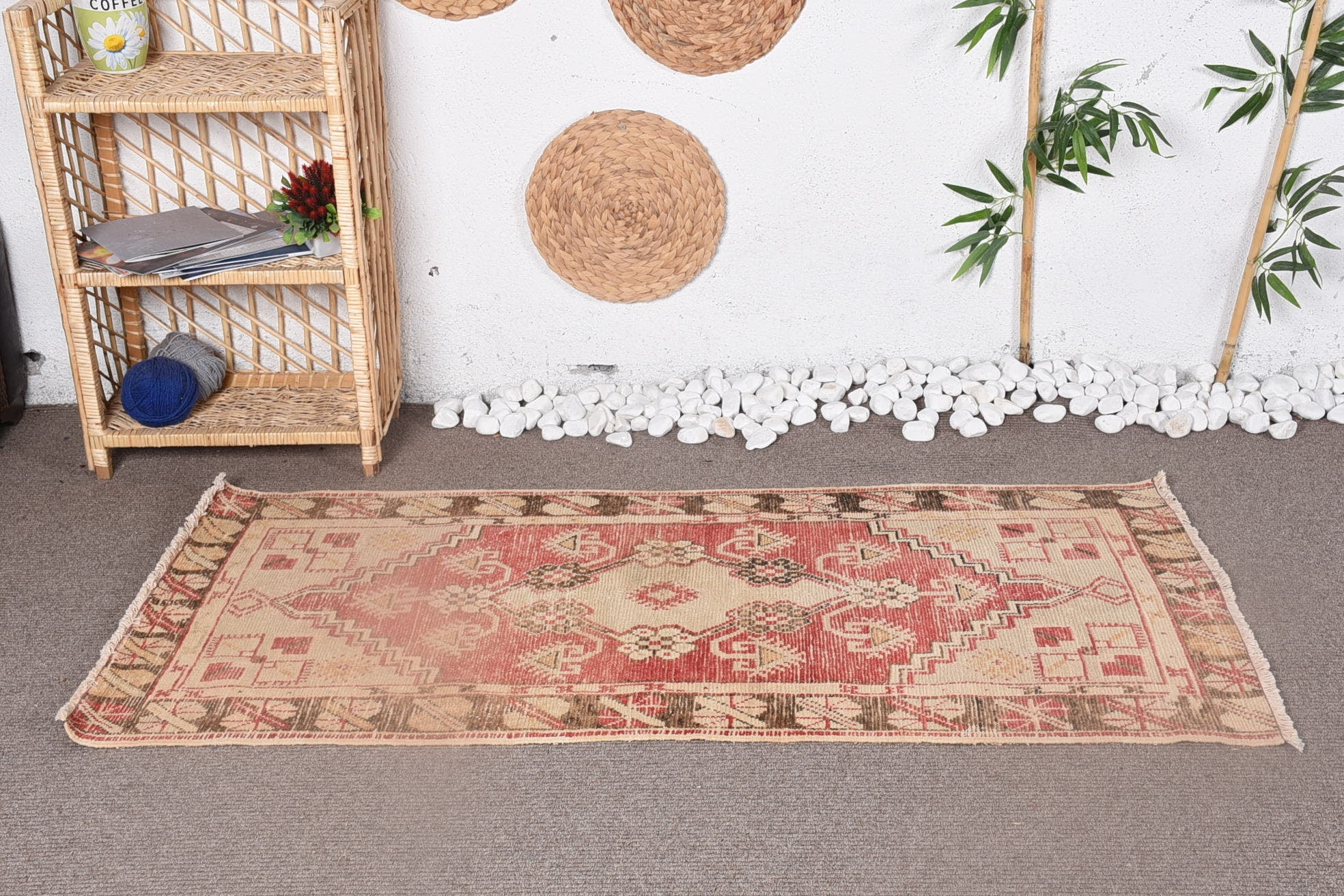 2.6x5.3 ft Small Rug, Vintage Rug, Oriental Rug, Kitchen Rugs, Turkish ...