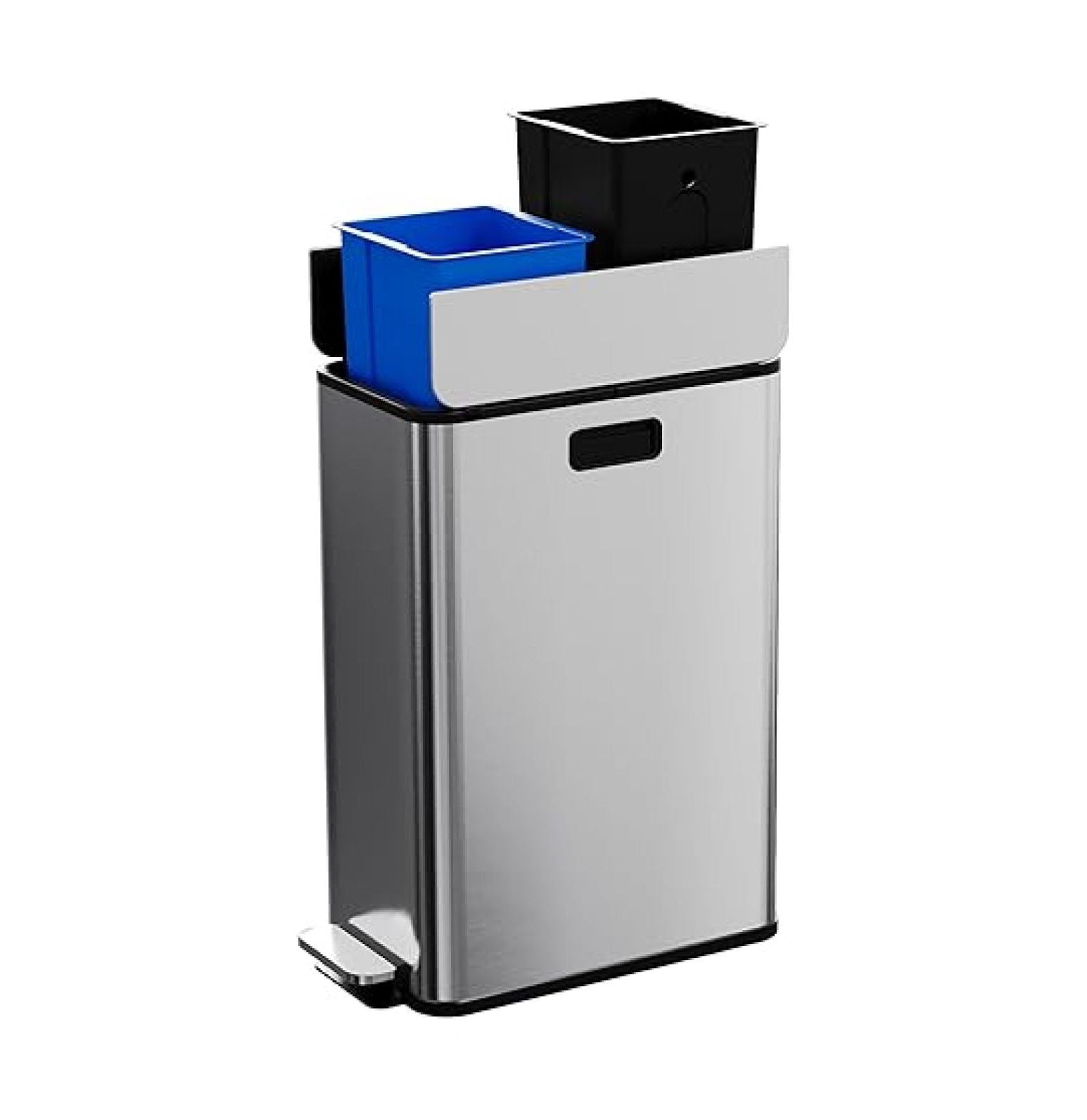 2 * 7.4Ga/28L Dual Step Trash Kitchen Trash Can, Dual Compartment ...