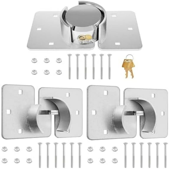 2-7/8”/73mm Heavy Duty Hidden Shackle Padlock with Hasp and 2-Pack ...