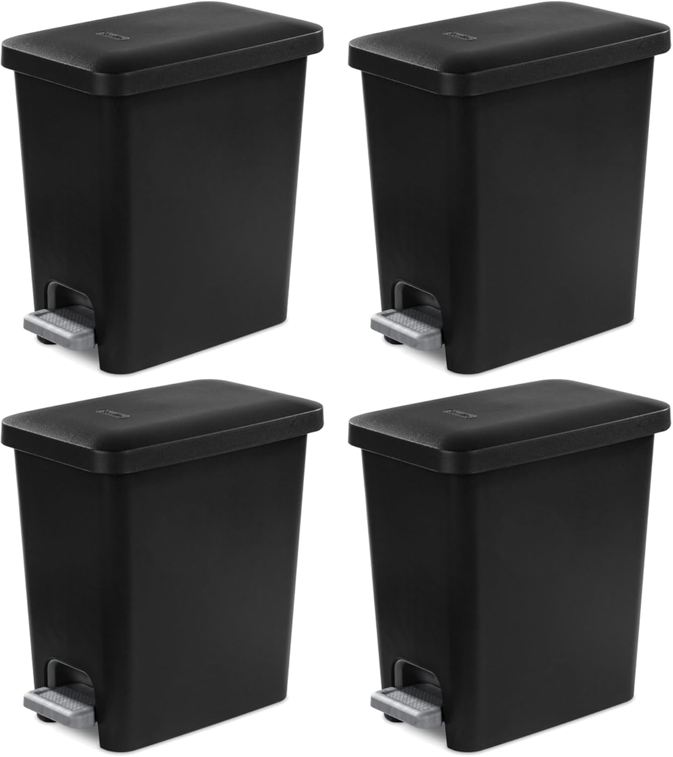 2.7 Gallon Rectangular Step On Kitchen Trash Bin Plastic Indoor ...