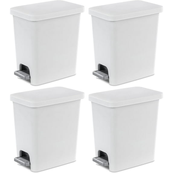 2.7 Gallon Rectangular Step On Kitchen Trash Bin Plastic Indoor ...