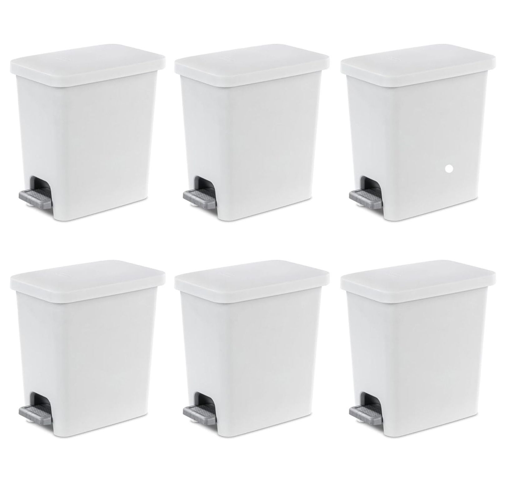 2.7 Gallon Rectangular Step On Kitchen Trash Bin Plastic Indoor ...