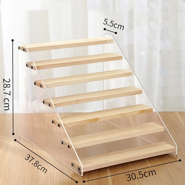 2-7 Layers Acrylic Storage Display Shelf Rack Figure Ladder Showcase ...