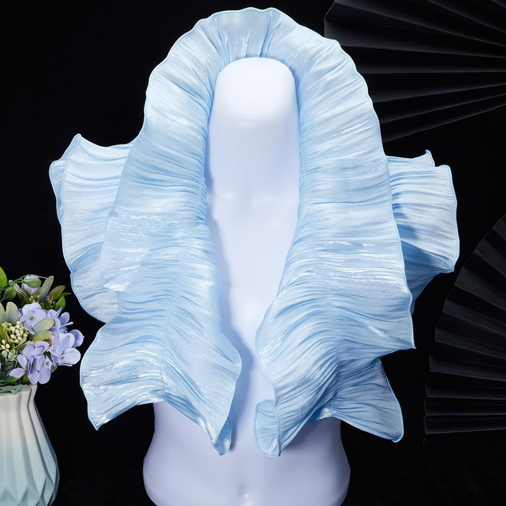 2.7 Meter Retro Double Ruffle Pleated Chiffon Trim 6.7 Inch Wide Satin ...